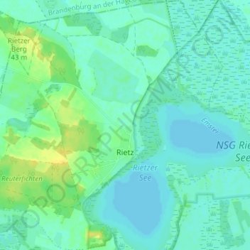 Carte topographique Rietz, altitude, relief