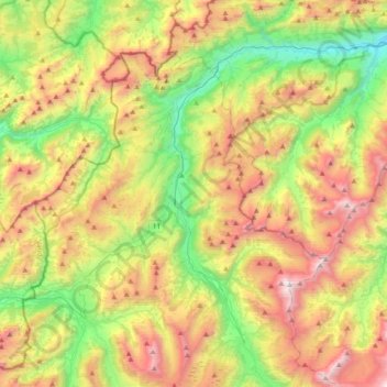 Carte topographique Simmental, altitude, relief